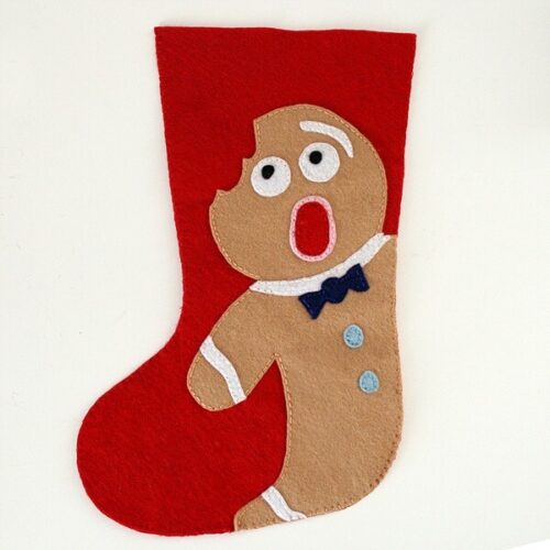 Felt Christmas Stocking Pattern Distressed Gingerbread Man ⋆ Dream a ...