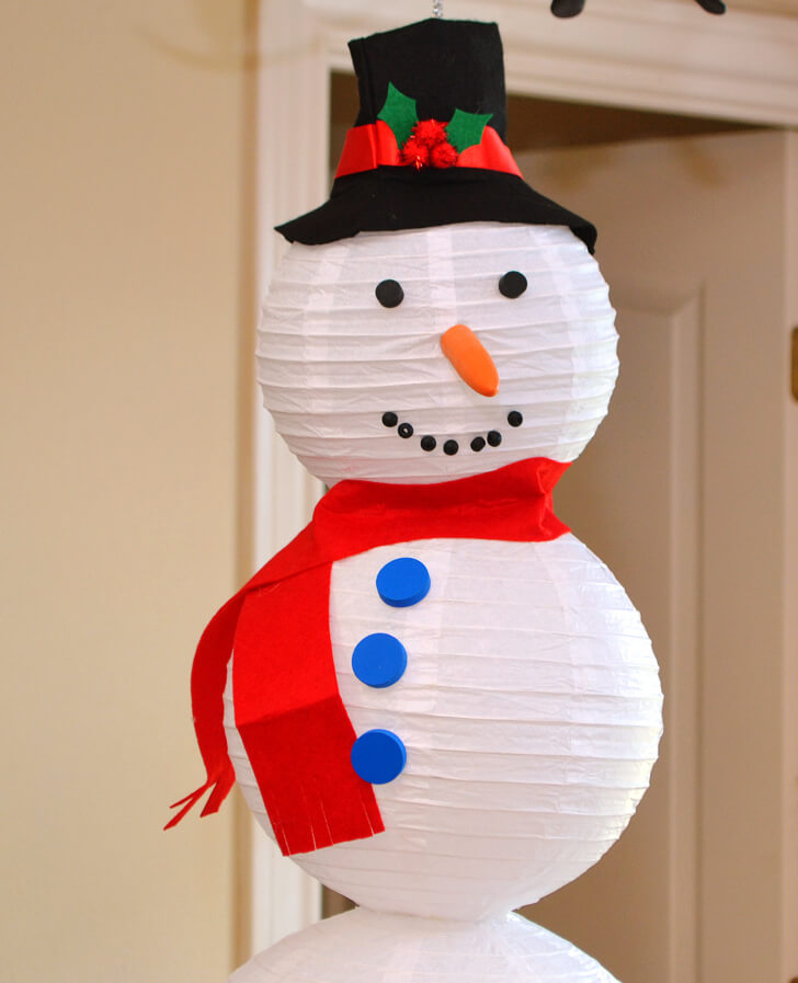 No snow? No problem! Make the cutest paper lantern snowman! ⋆ Dream a ...