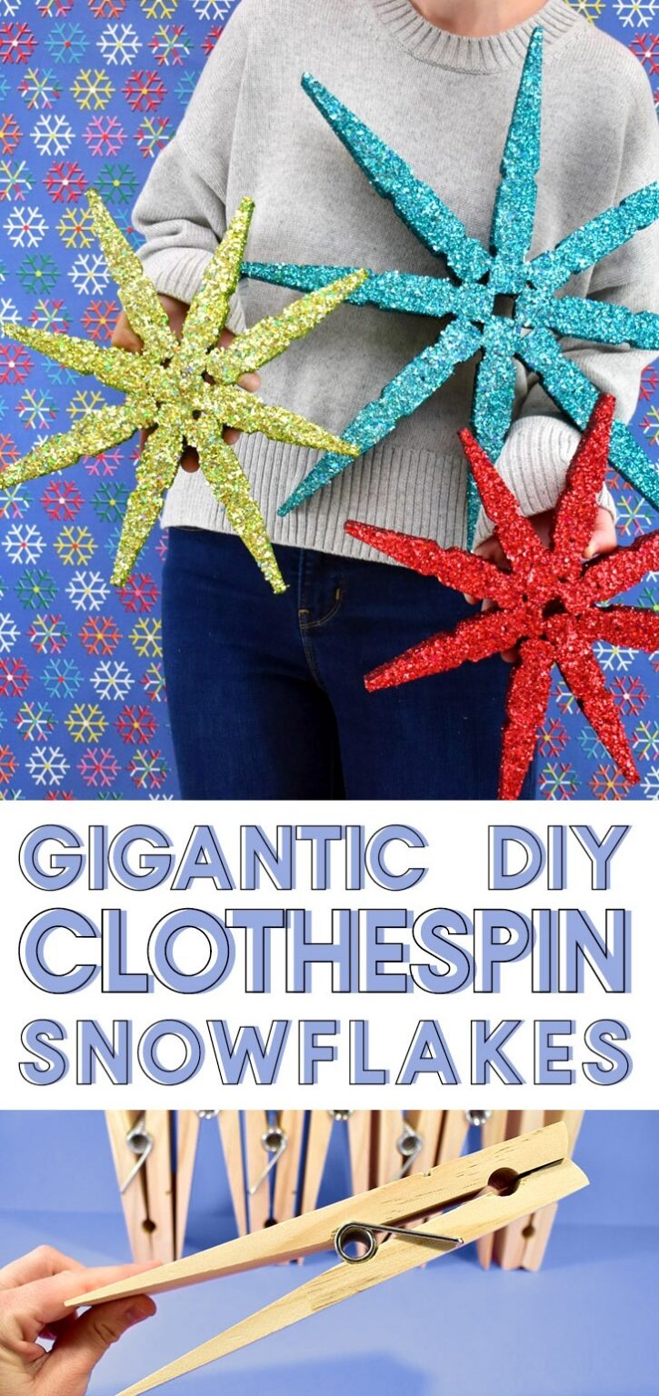 DIY Giant Clothespin Snowflake (20" across!) ⋆ Dream a Little Bigger