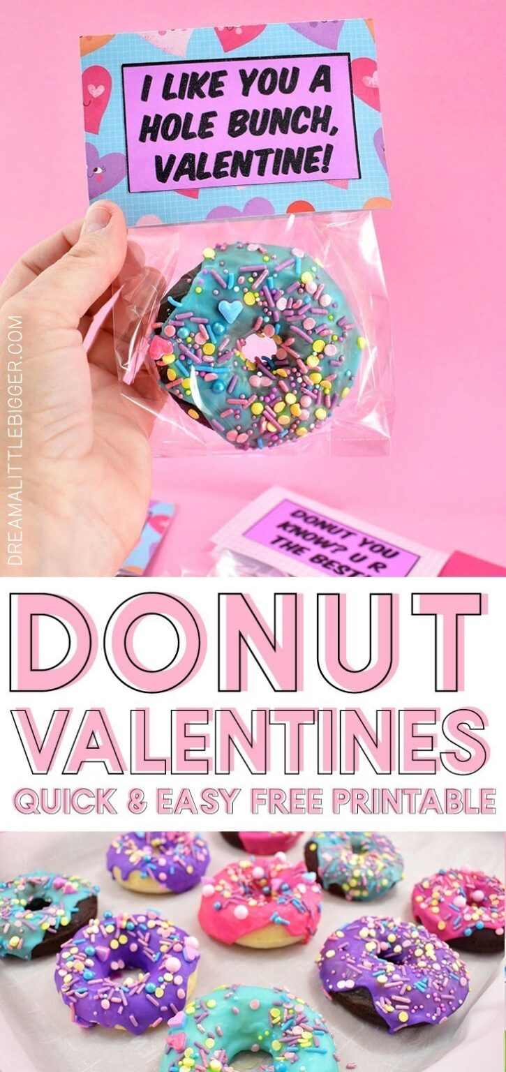 DIY Donut Valentines - Free Printable ⋆ Dream a Little Bigger