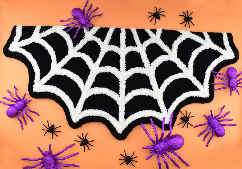 Halloween Spiderweb Punch Needle Rug ⋆ Dream a Little Bigger